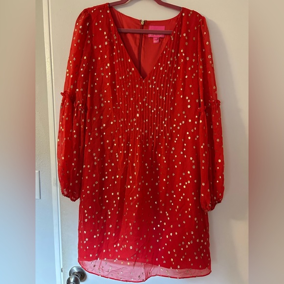 Lilly Pulitzer | Dresses | Lilly Pulitzer Silk Cleme Dress Ruby Red ...